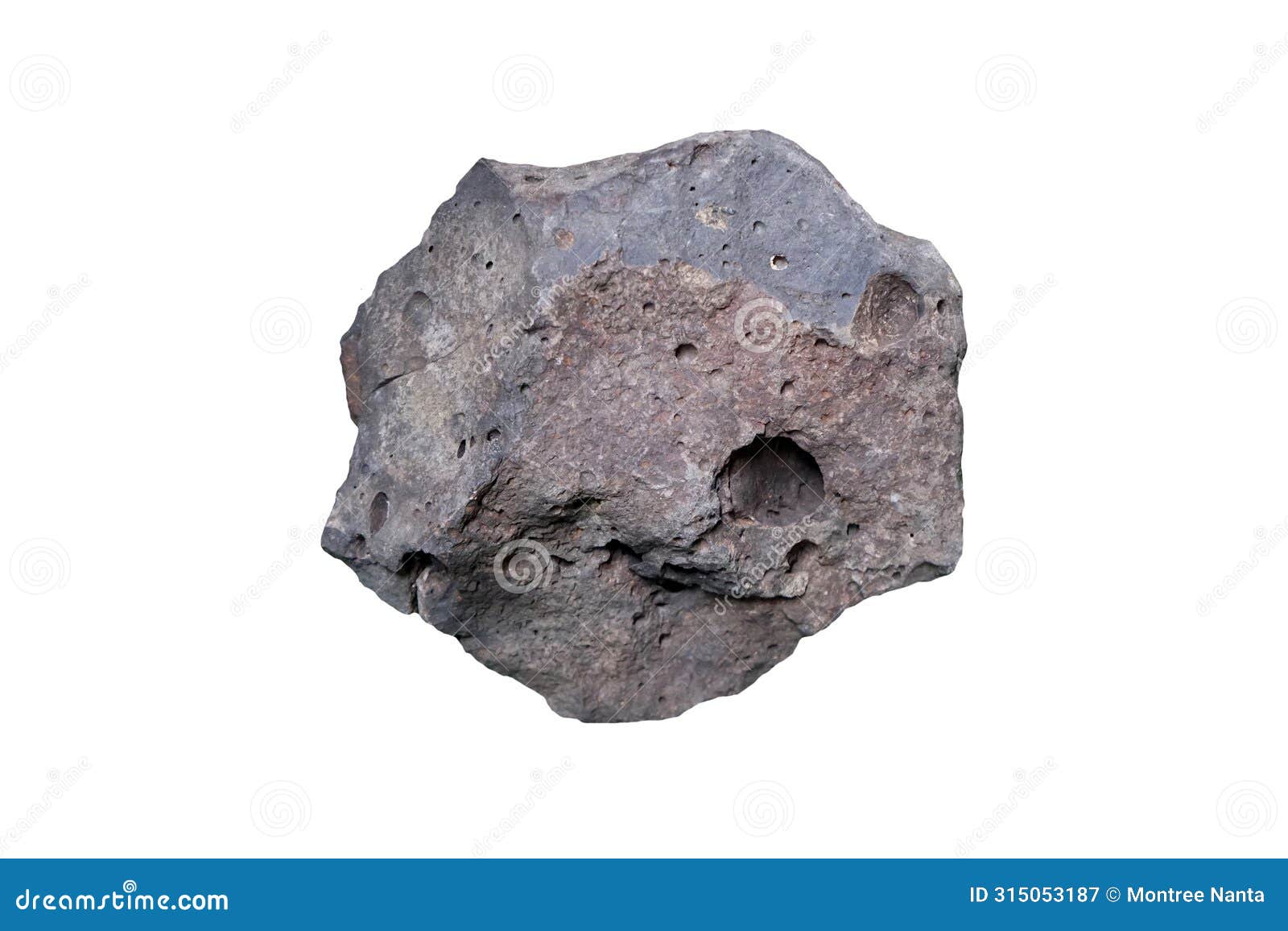 A Piece of Basalt Rock Stone Isolated on White Background. Stock Image ...