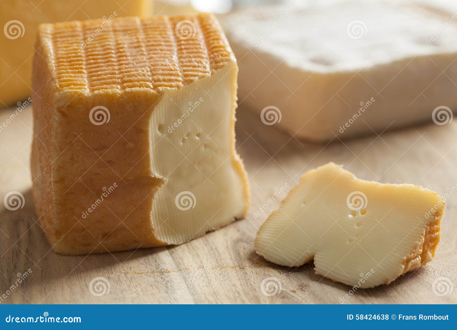 Piece of Belgian Limburger Cheese Stock Photo - Image of milk, dessert ...