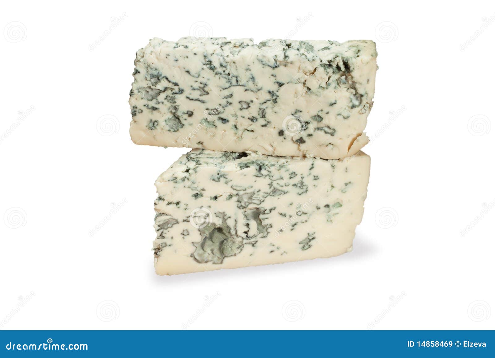 Piece of Blue Cheese on White Background Stock Image - Image of soft ...