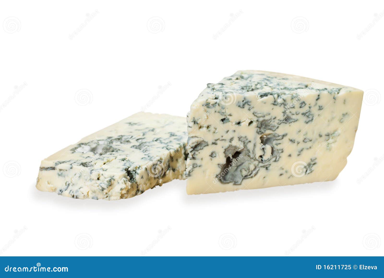 Piece of Blue Cheese on White Background Stock Image - Image of eating ...