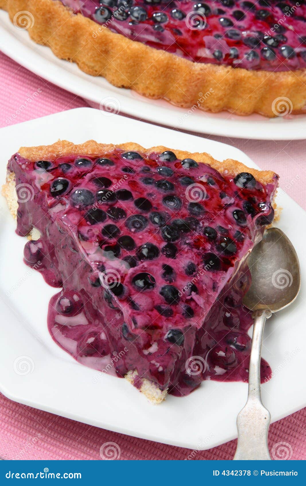 Piece of blueberry pie stock photo. Image of color, food - 4342378