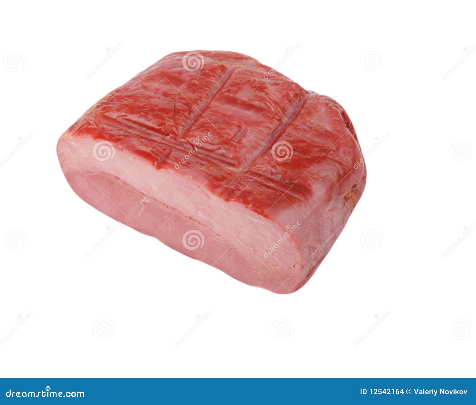 Piece of Boiled and Smoked Meat Isolated Stock Photo - Image of bloated ...