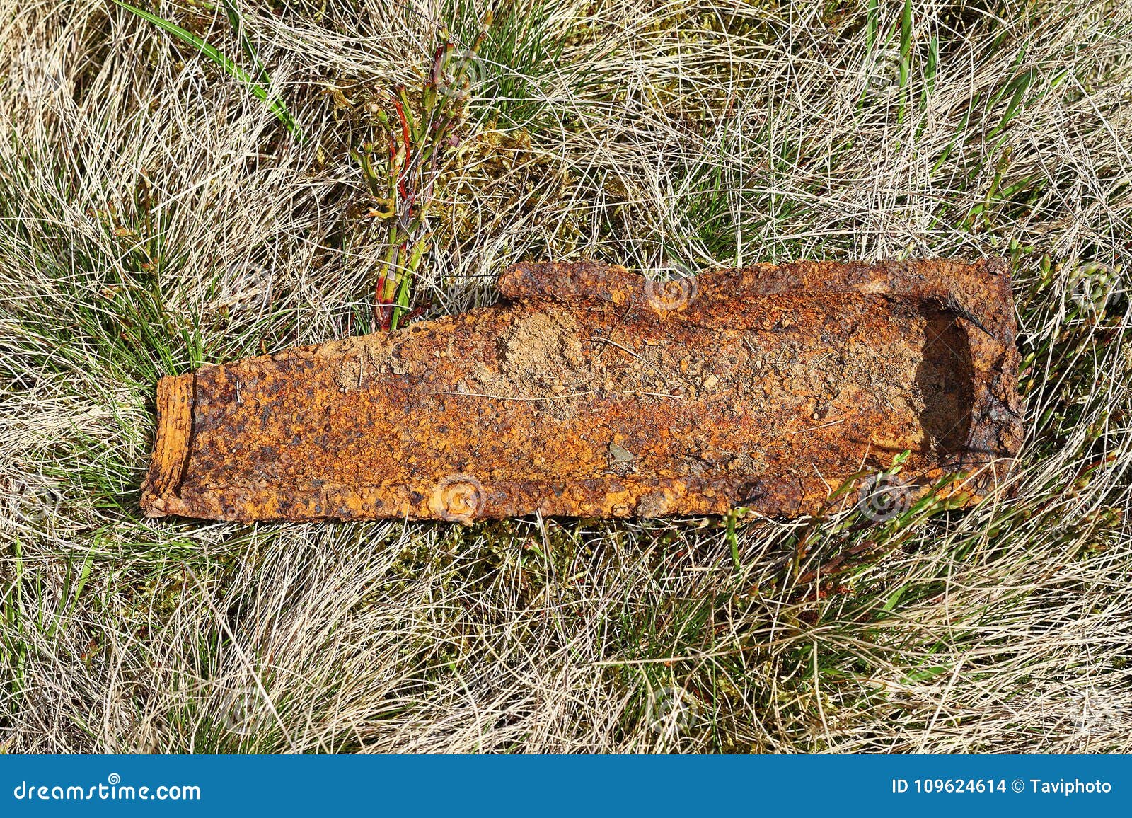 Piece of Bombshell from Second World War Stock Photo - Image of field ...