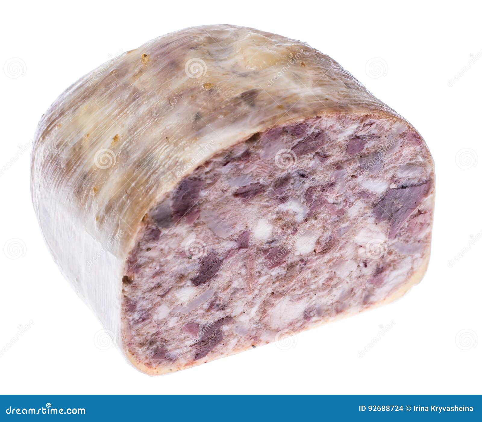 Piece of Brawn Isolated on White Background Stock Photo - Image of head ...