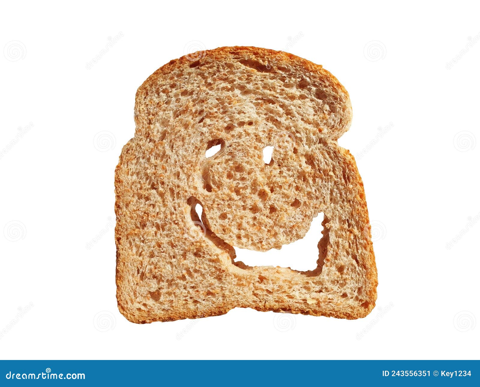 A Piece of Bread with Eyes and Mouth. Stock Image - Image of backdrop ...