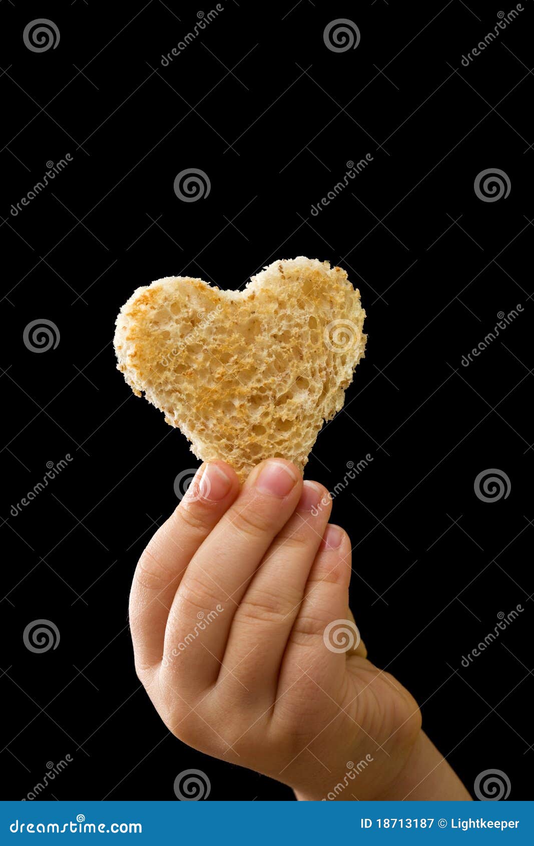 A Piece of Bread Given with Love Stock Image - Image of food, holding ...