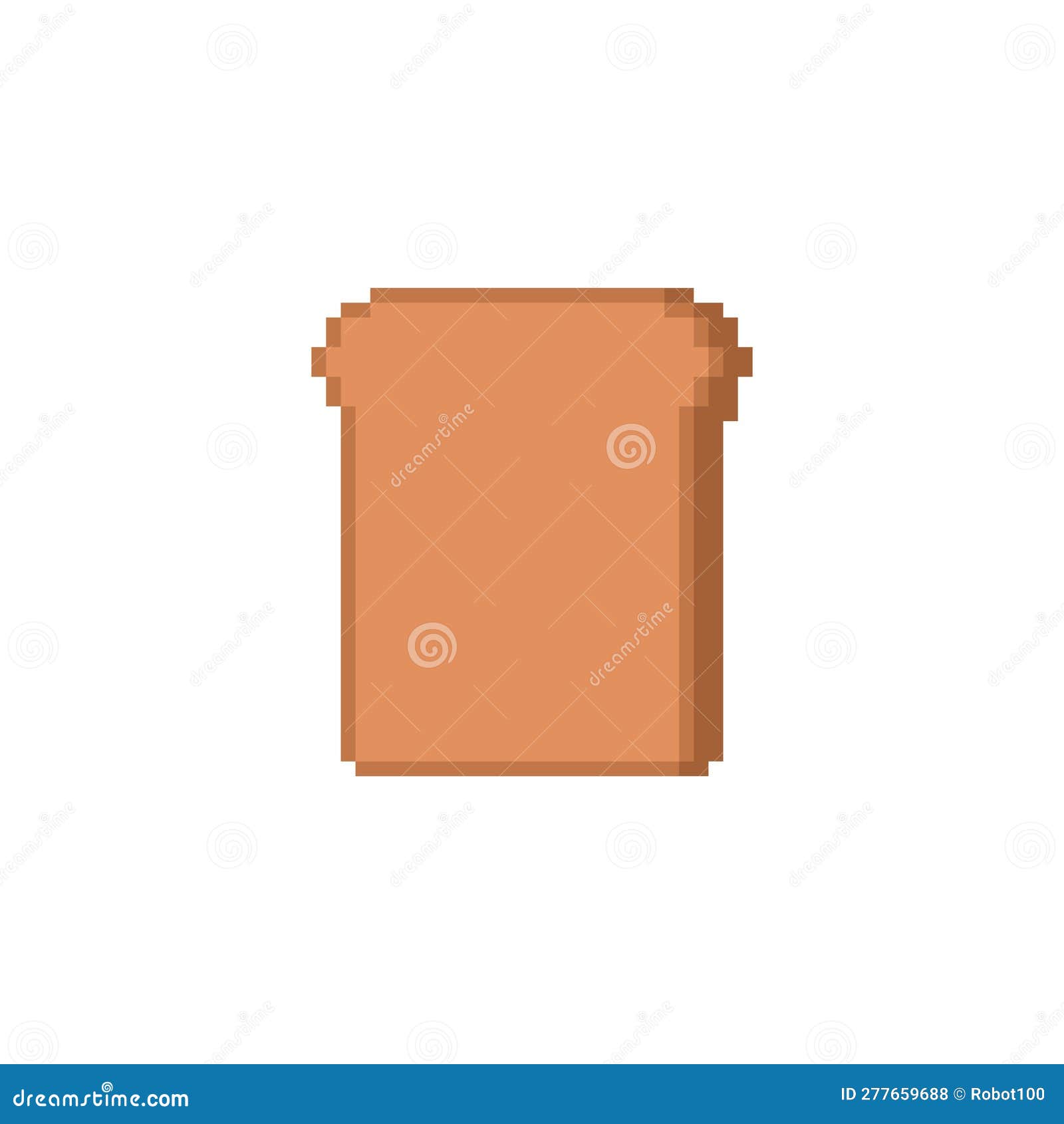Pixelated Loaf Of Bread Illustration. Simple Pixel Art Of A Golden ...