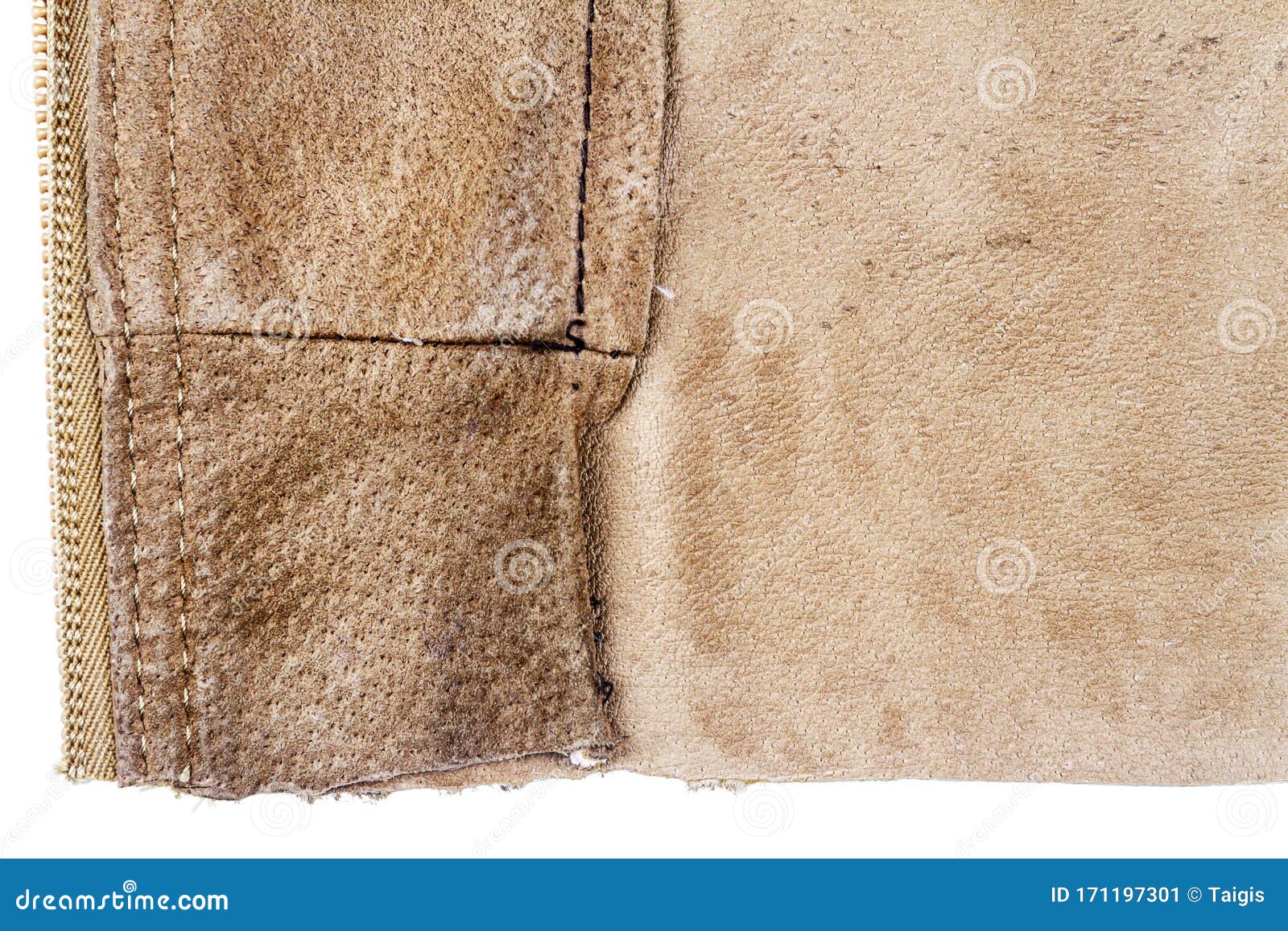 Piece of Brown Leather, Back Side Stock Image - Image of industry ...