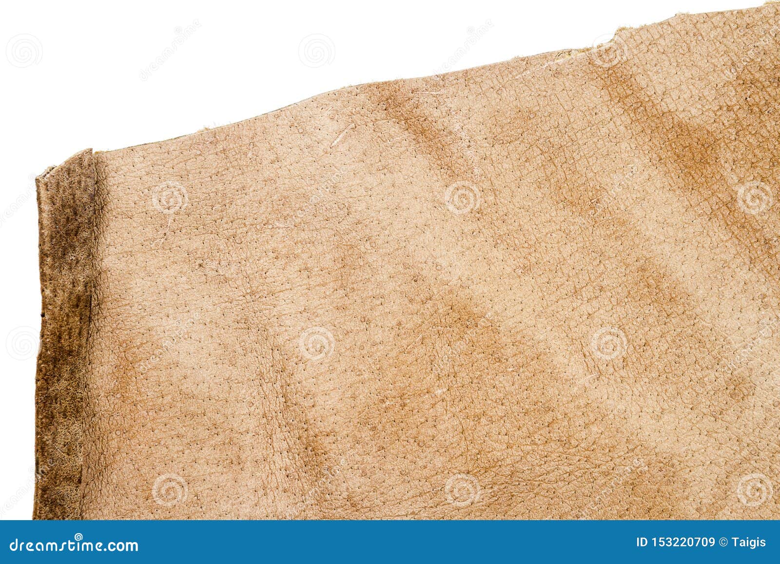 Piece of Brown Leather, Back Side Stock Image - Image of blank, mottled ...
