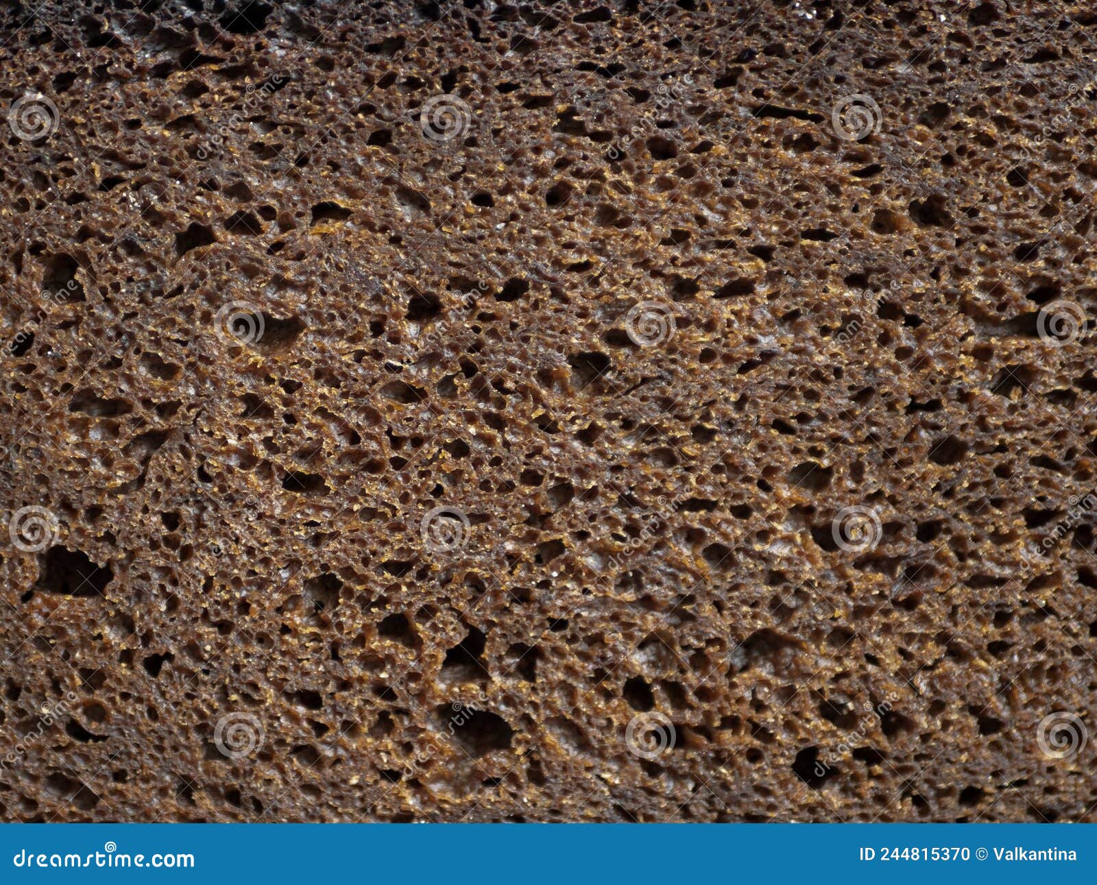 Piece of Brown Rye Bread. Bread Slice Texture Background Stock Photo ...