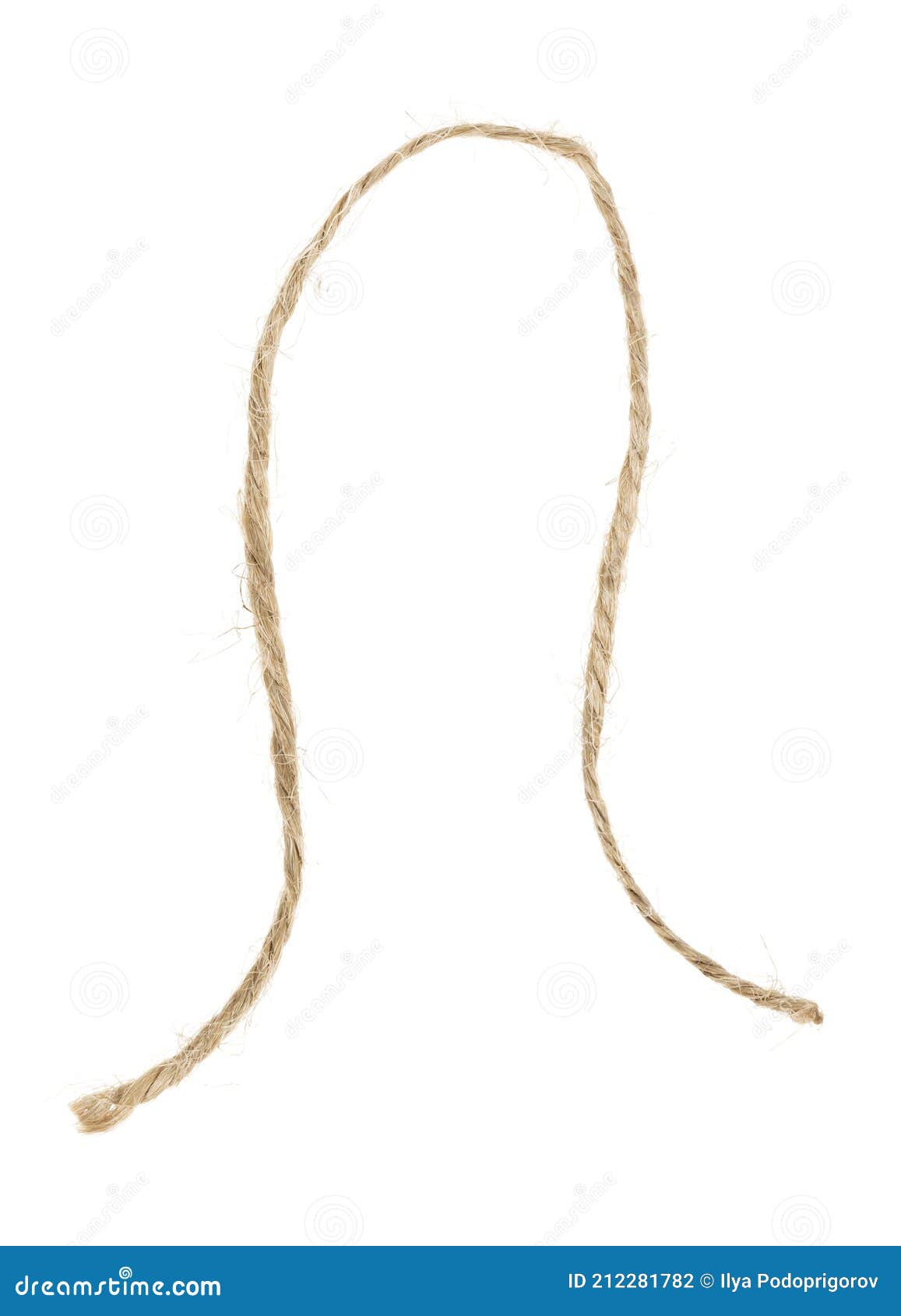 Piece of Brown Twine Isolated on White Background. Rope Stock Photo ...