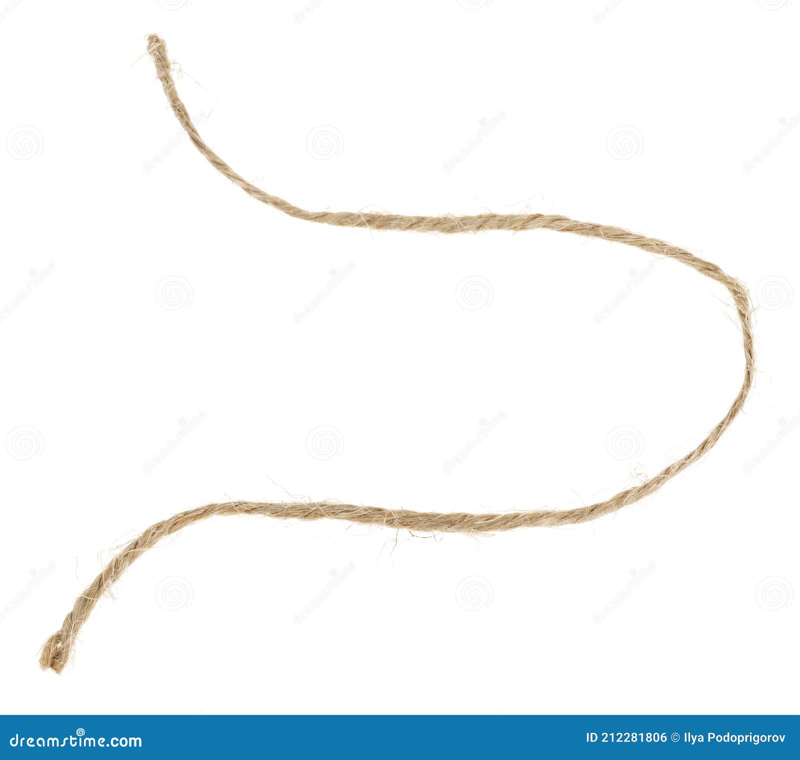 Piece of Brown Twine Isolated on White Background. Rope Stock Photo ...