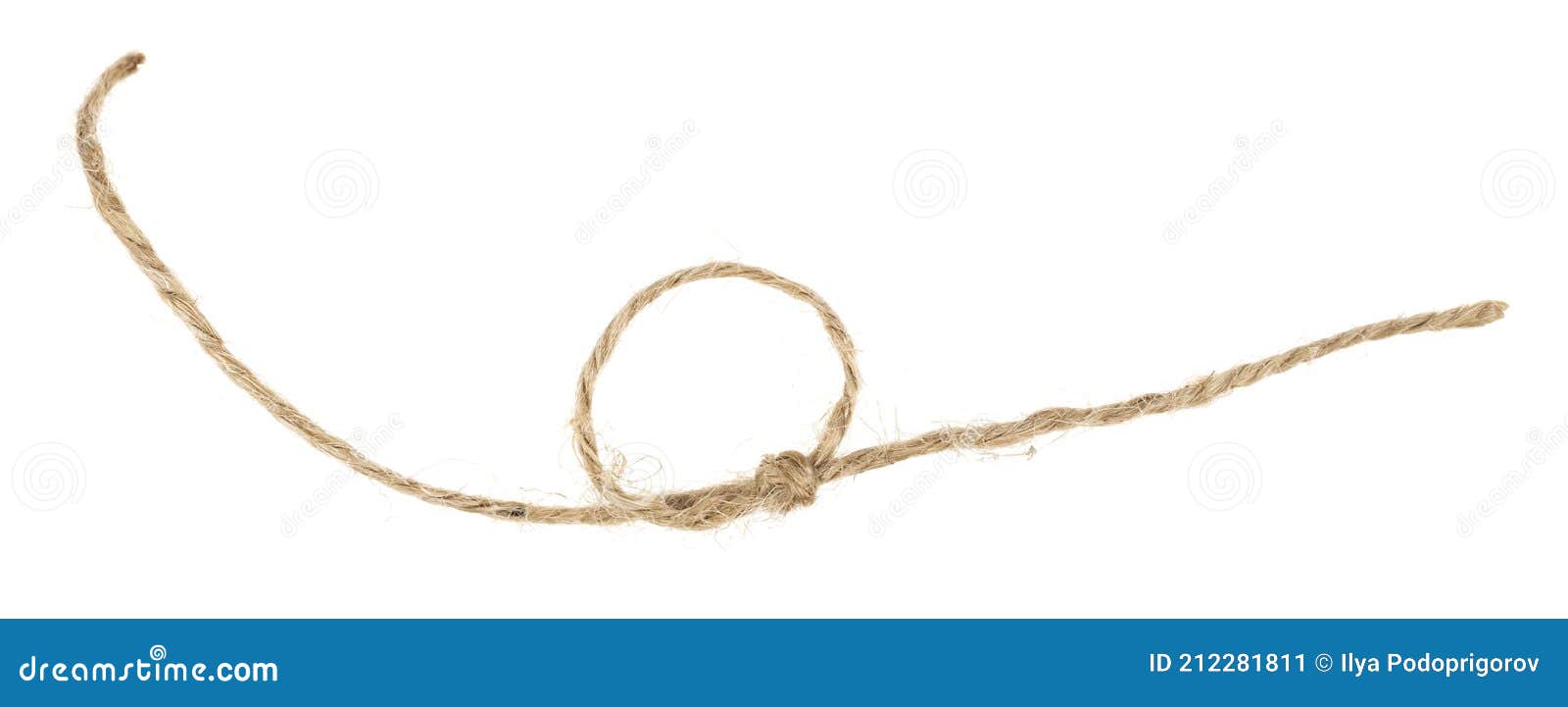 Piece of Brown Twine Isolated on White Background. Rope Stock Image ...
