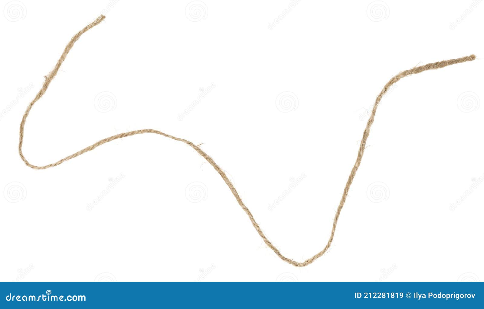 Piece of Brown Twine Isolated on White Background. Rope Stock Image ...
