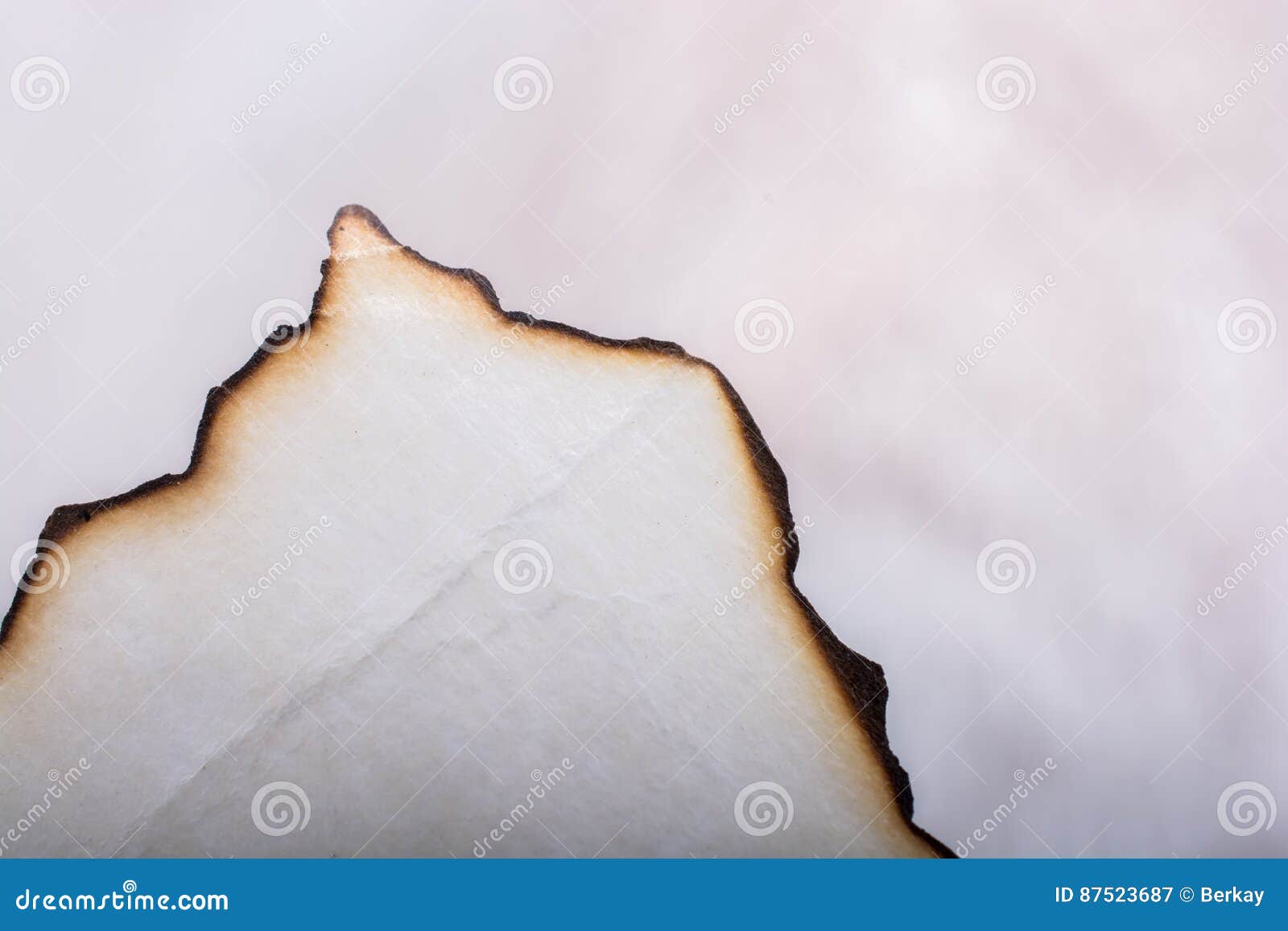 Piece of burnt paper on stock image. Image of information - 87523687