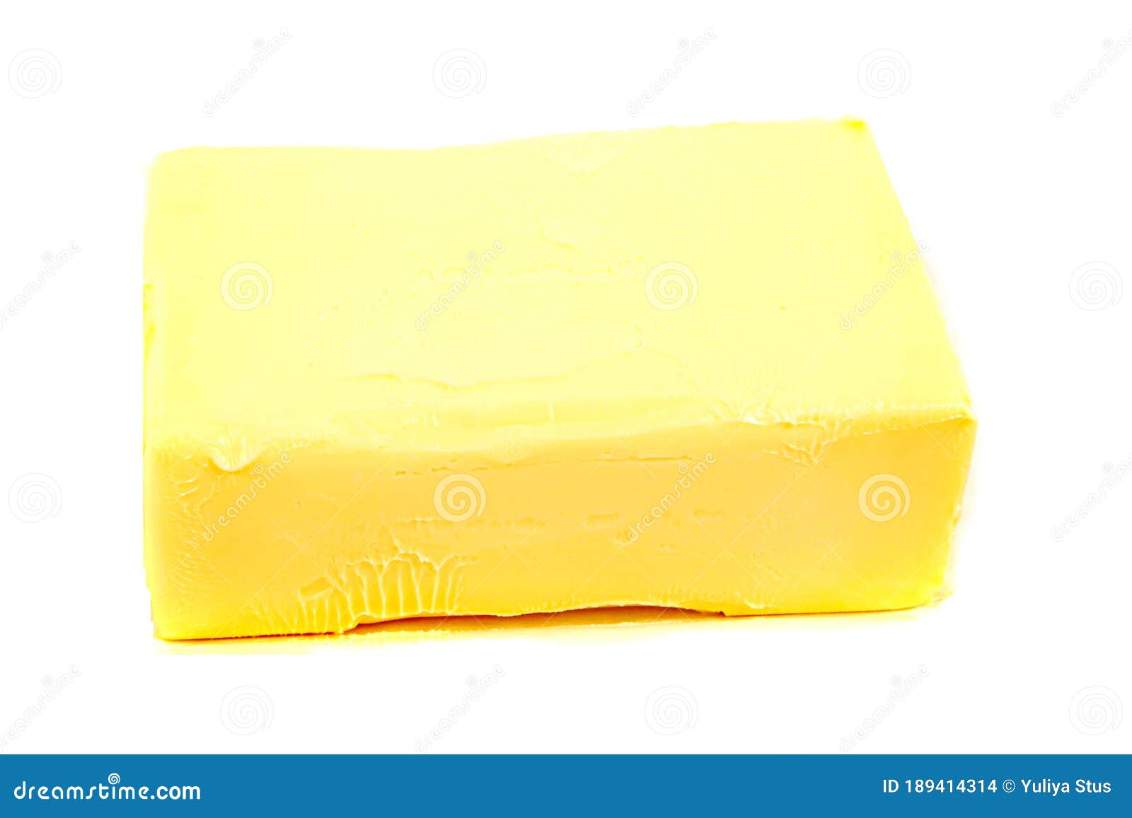 Piece of Butter on a White Background Isolated Stock Photo - Image of ...