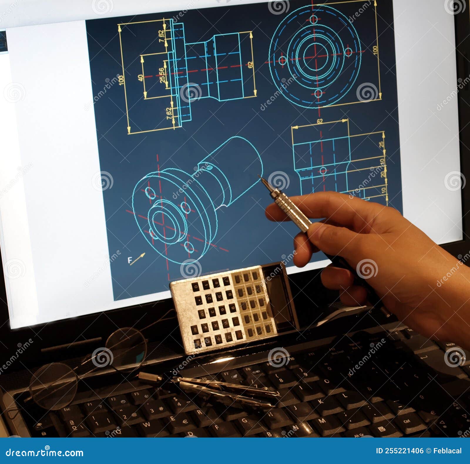 Piece cad design stock photo. Image of business, drawing - 255221406