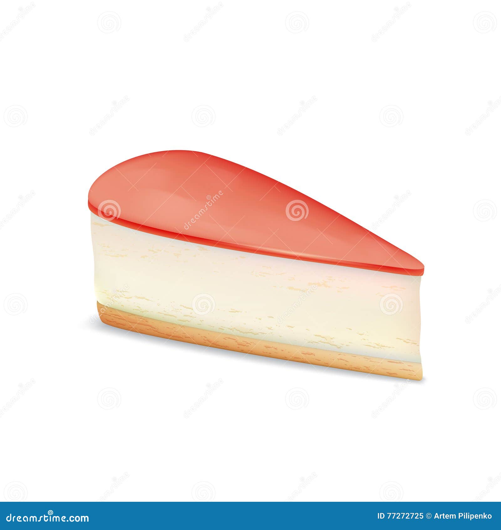 Piece of cake. Cheesecake stock vector. Illustration of cream - 77272725