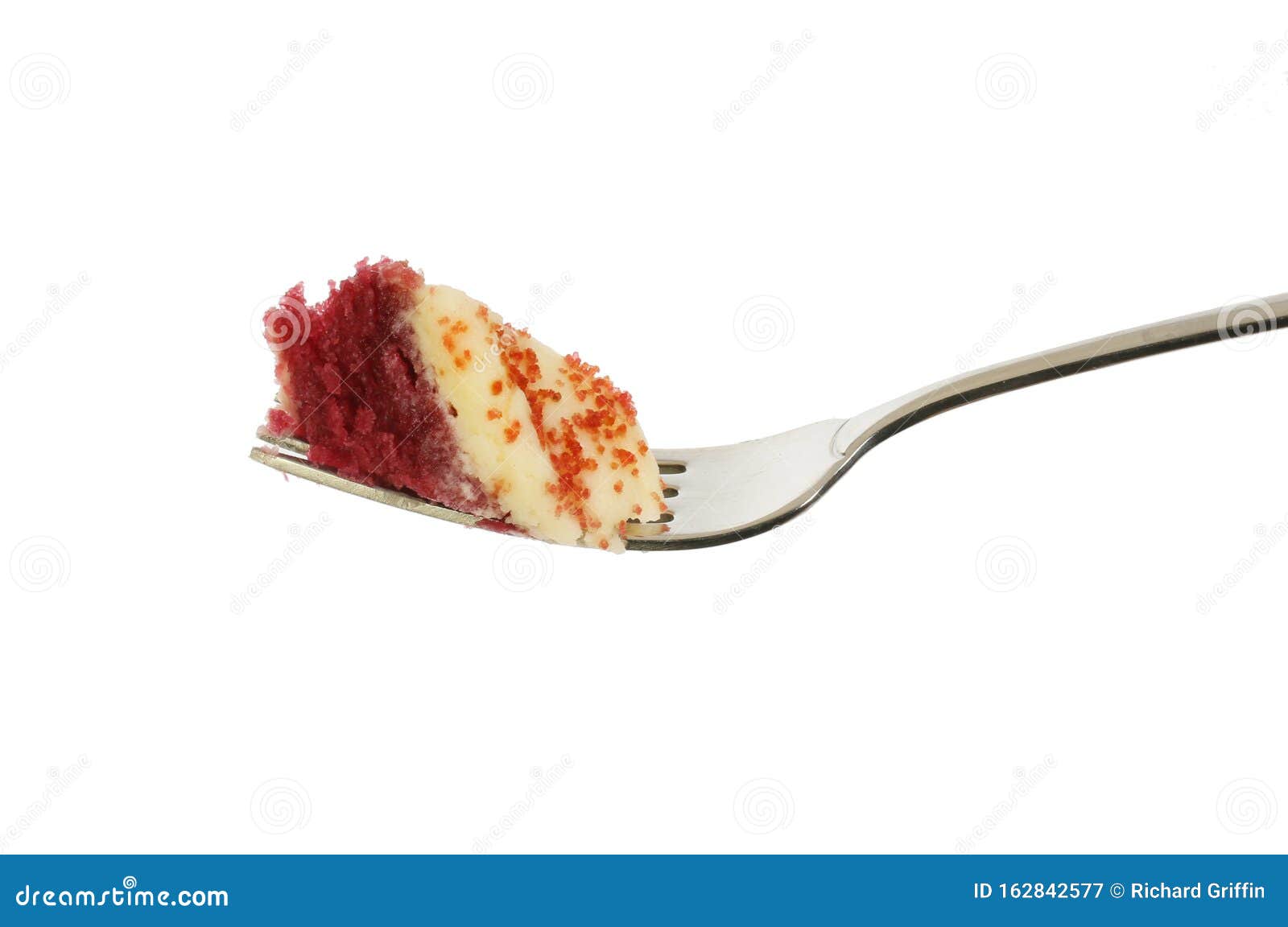 Piece of cake on a fork stock image. Image of isolated - 162842577