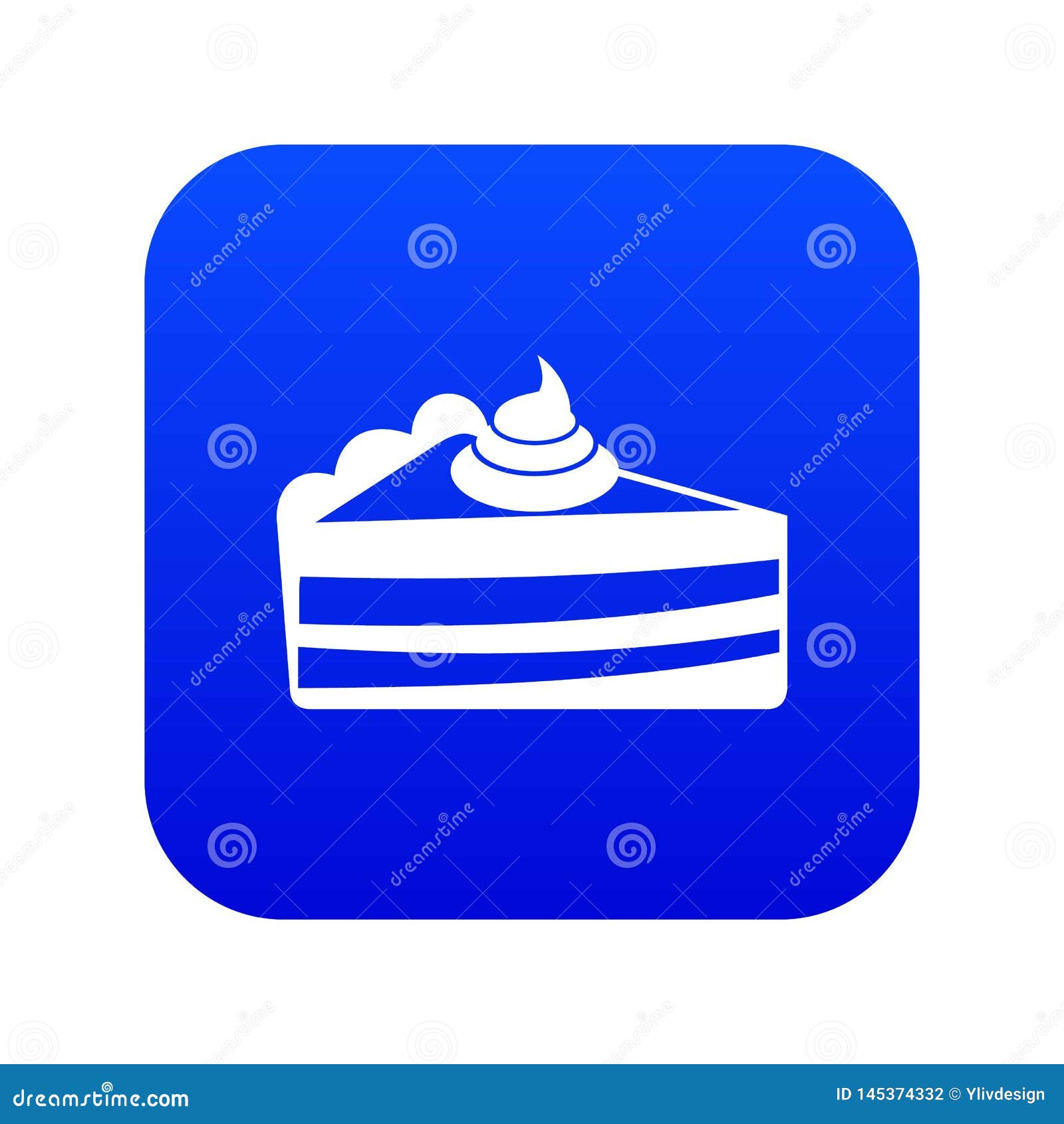 Piece of Cake Icon Digital Blue Stock Vector - Illustration of blue ...