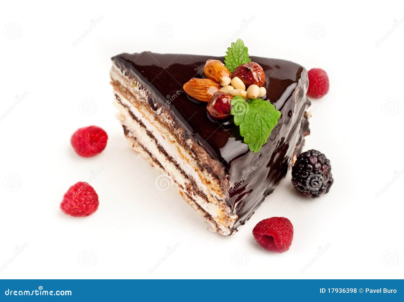 Piece of cake with nuts stock photo. Image of icing, cuisine - 17936398