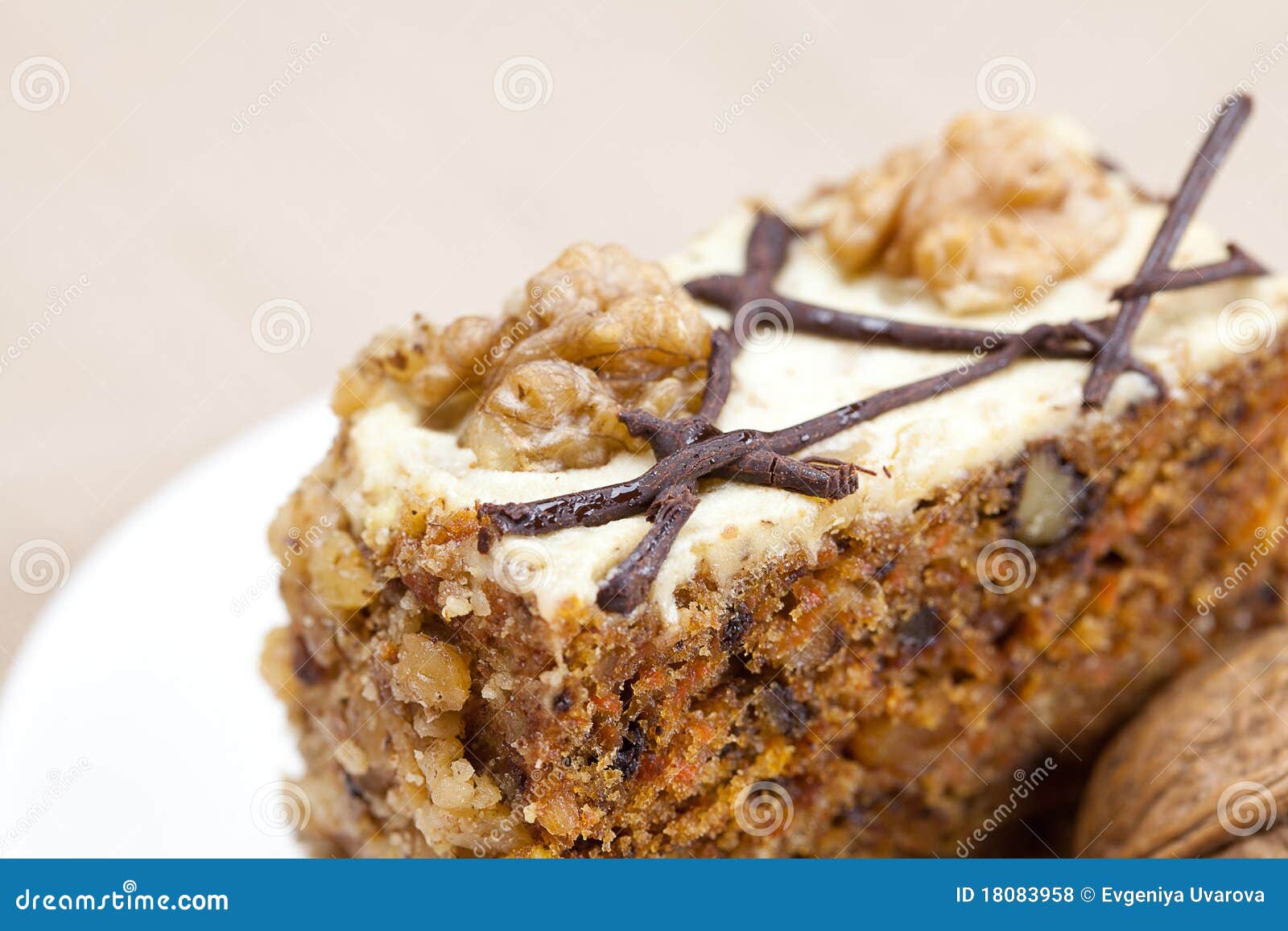 Piece of cake with nuts stock photo. Image of cake, dessert - 18083958