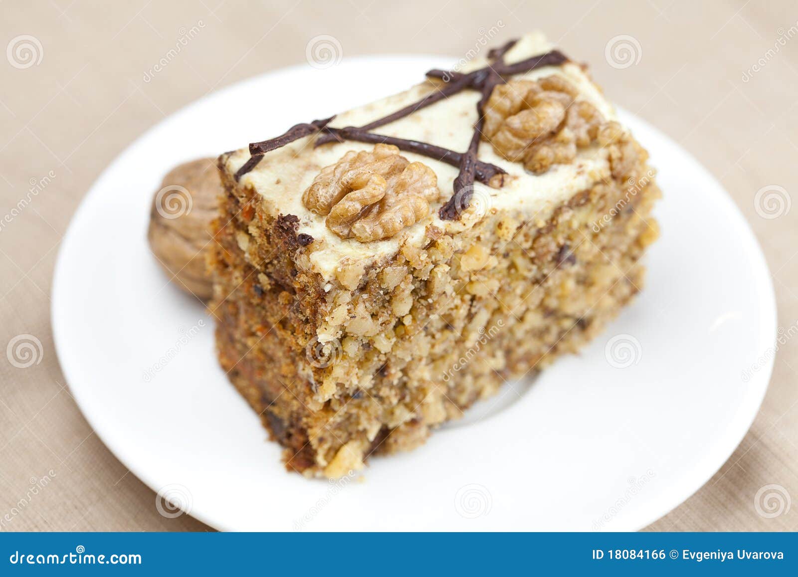 Piece of cake with nuts stock photo. Image of color, effect - 18084166