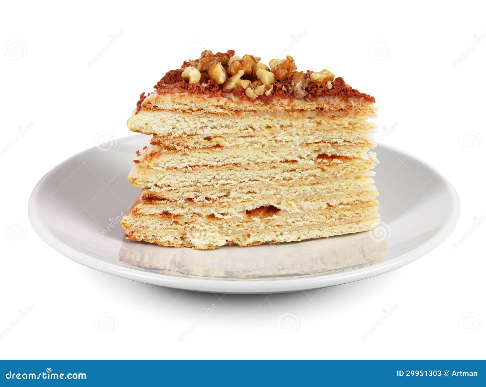 Piece of Cake on White Plate Stock Image - Image of plate, crumbs: 29951303
