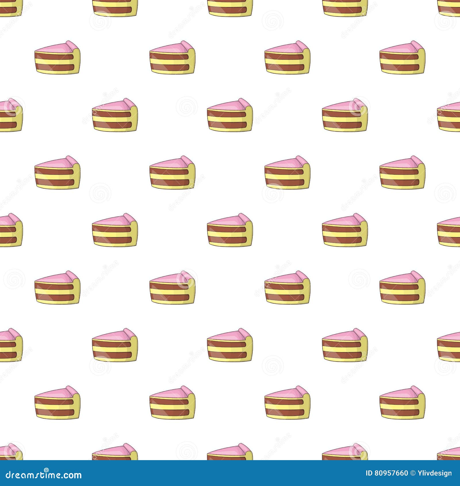 Piece of Cake Pattern, Cartoon Style Stock Vector - Illustration of ...