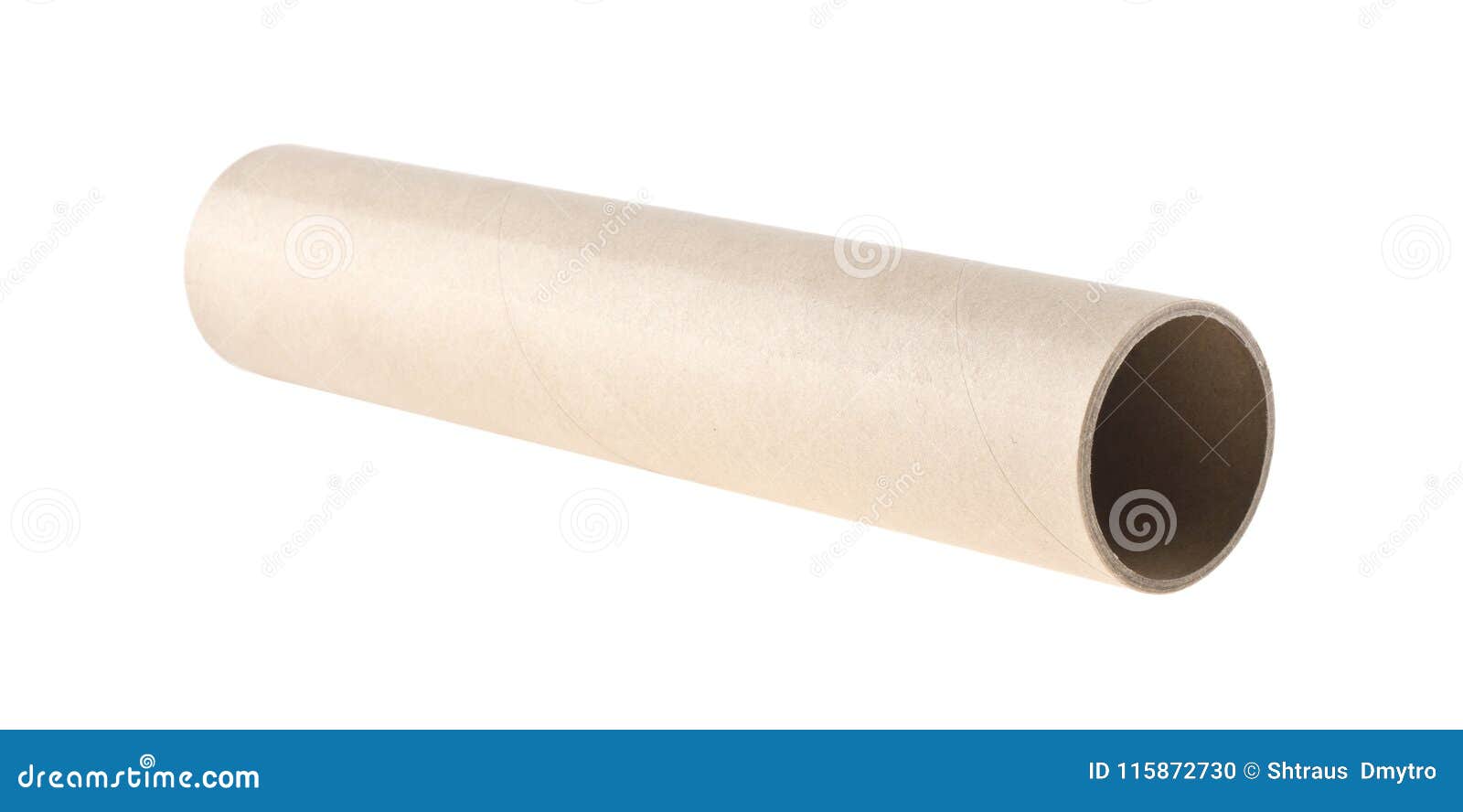 Piece of Cardboard Pipe Isolated on White Stock Photo - Image of ...