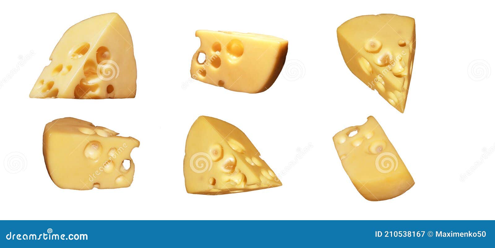 Piece of Cheese from Different Angles, Set of Triangular Segments of ...