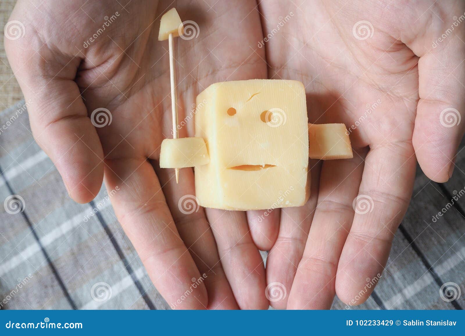 Funny Cheese. a Piece of Cheese with the Face. Stock Image - Image of ...