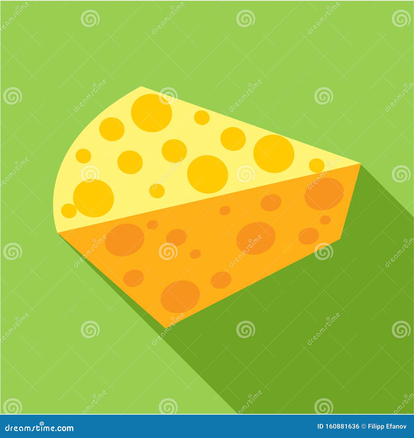 A Piece of Cheese Flat Icon. Modern Colored Icons in a Flat Design with ...