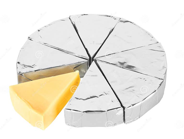 Piece of cheese in foil stock photo. Image of holland - 21934916