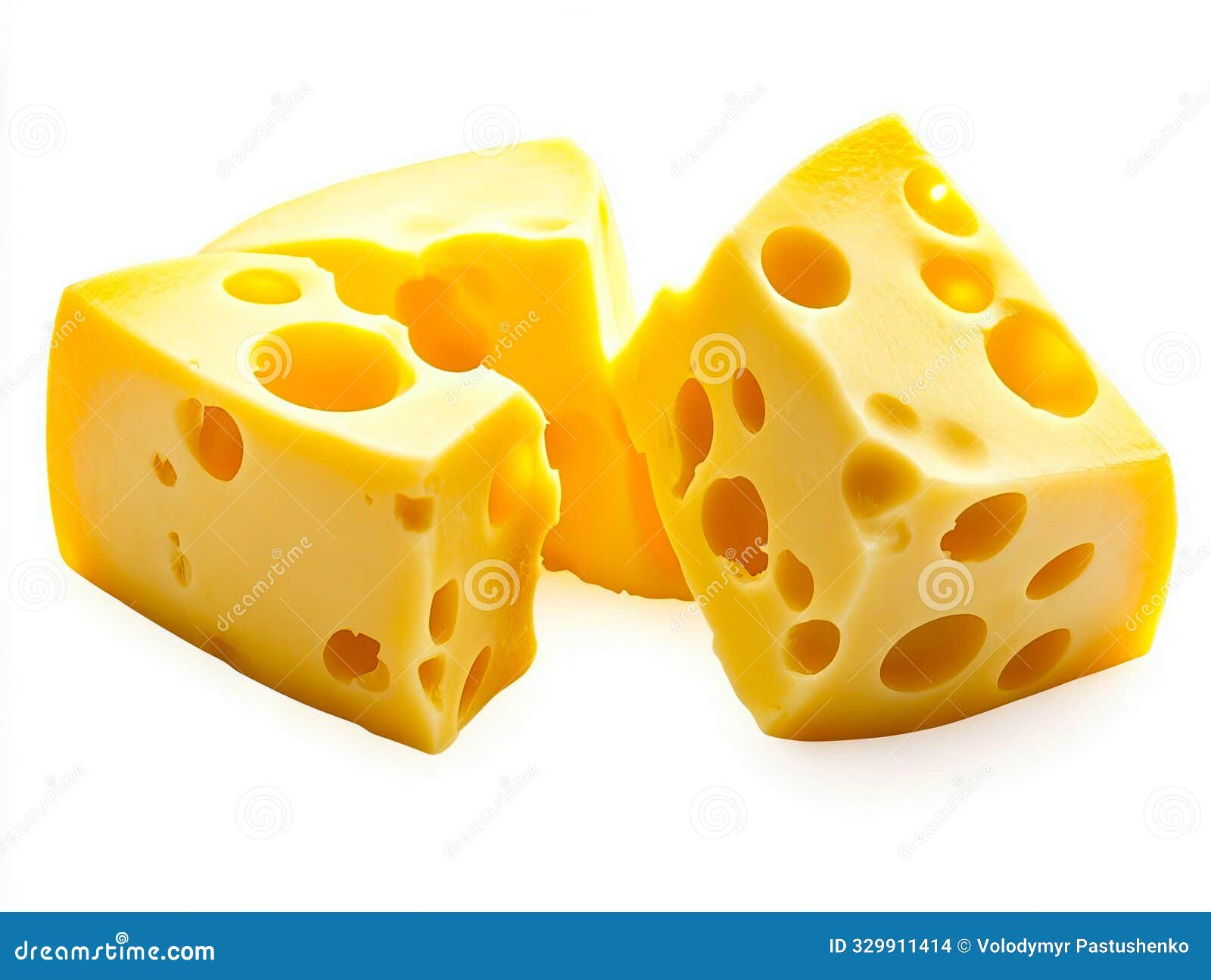 A Piece of Cheese with Holes Cut in Half on a White Background Stock ...