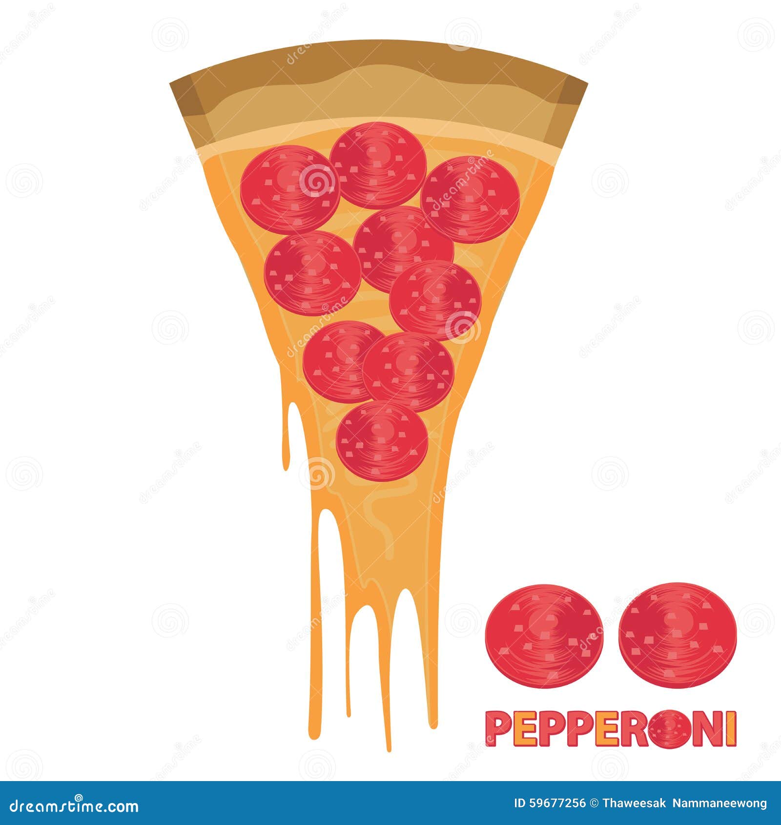 Piece of Cheese Pizza Pepperoni Stock Vector - Illustration of salami ...