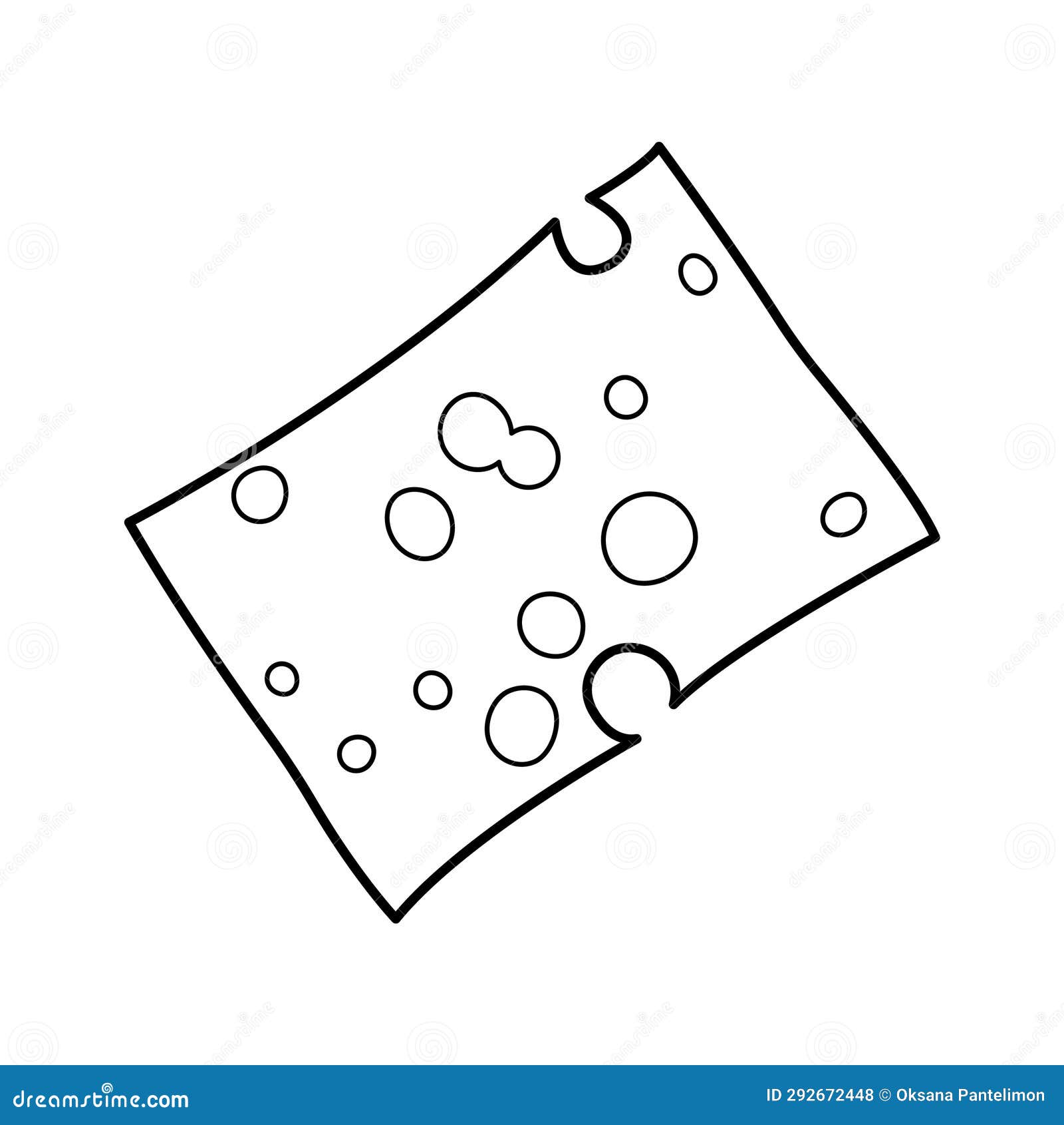 Piece of Cheese Simple Linear Illustration Stock Illustration ...