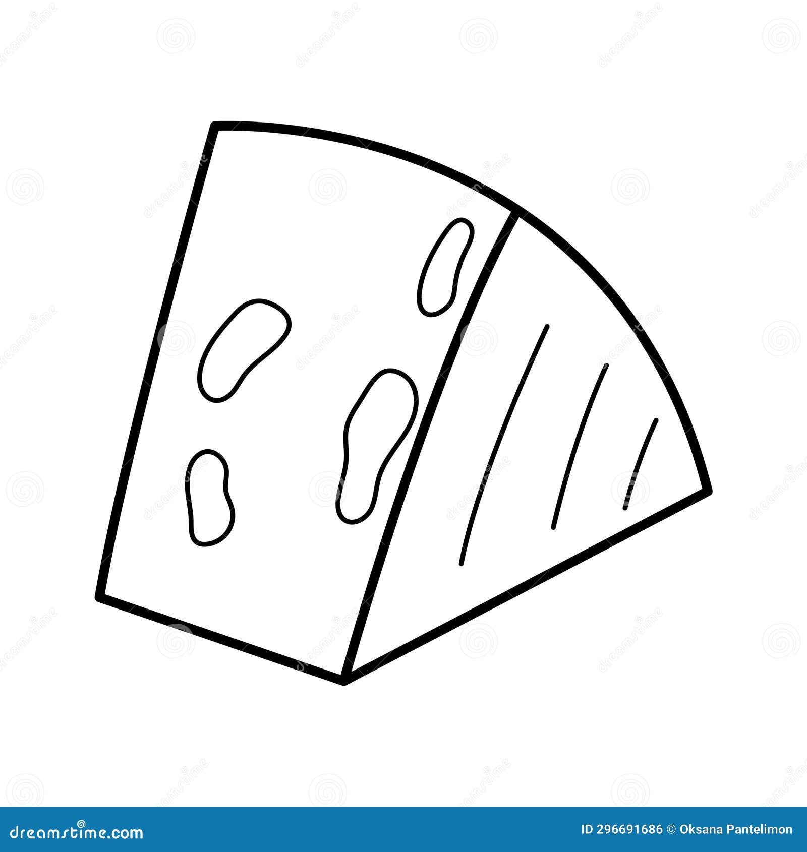 Piece of Cheese Simple Linear Illustration Stock Illustration ...