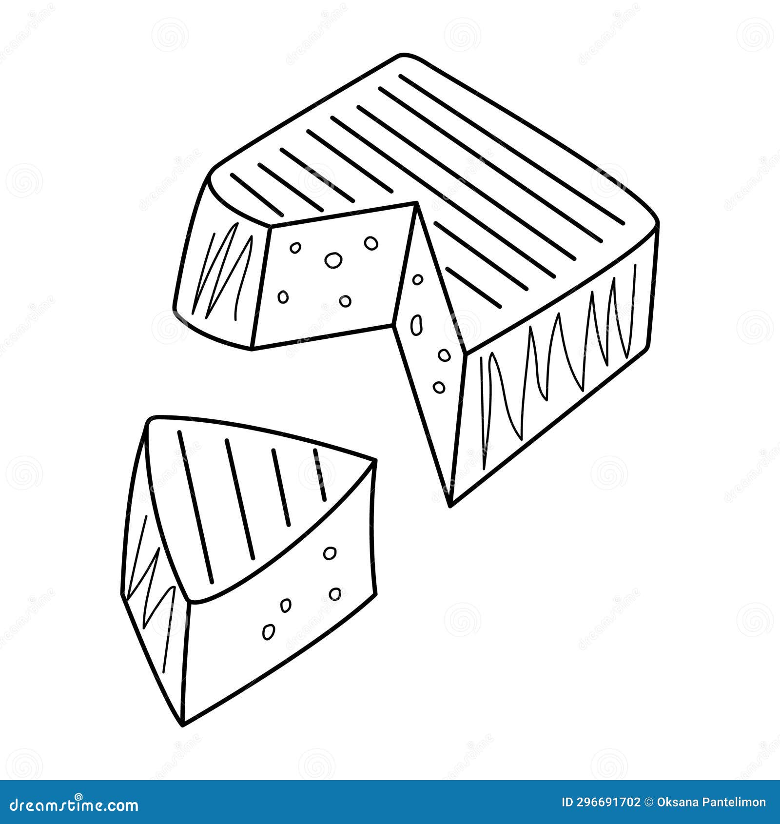 Piece of Cheese Simple Linear Illustration Stock Illustration ...