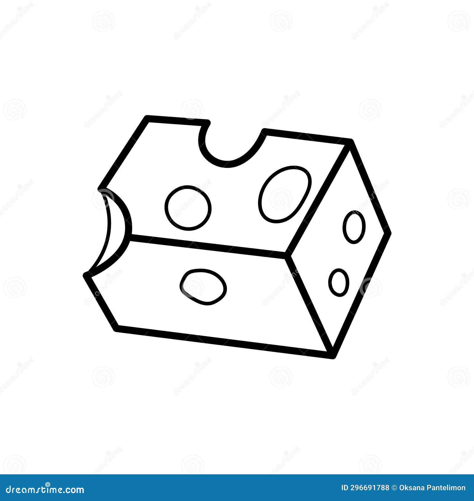 Piece of Cheese Simple Linear Illustration Stock Illustration ...