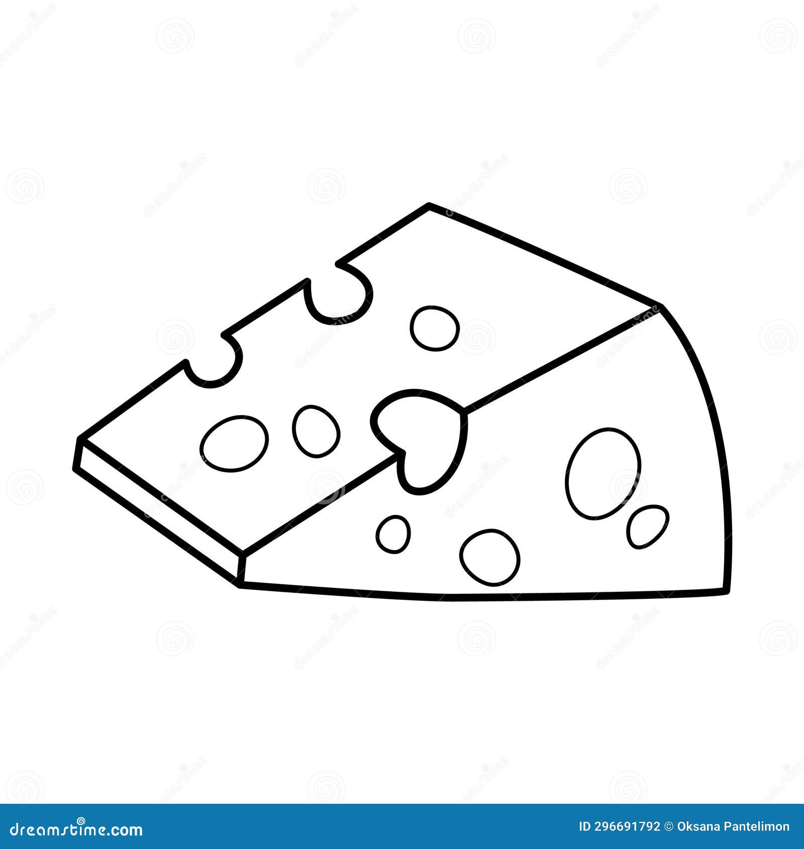 Piece of Cheese Simple Linear Illustration Stock Vector - Illustration ...