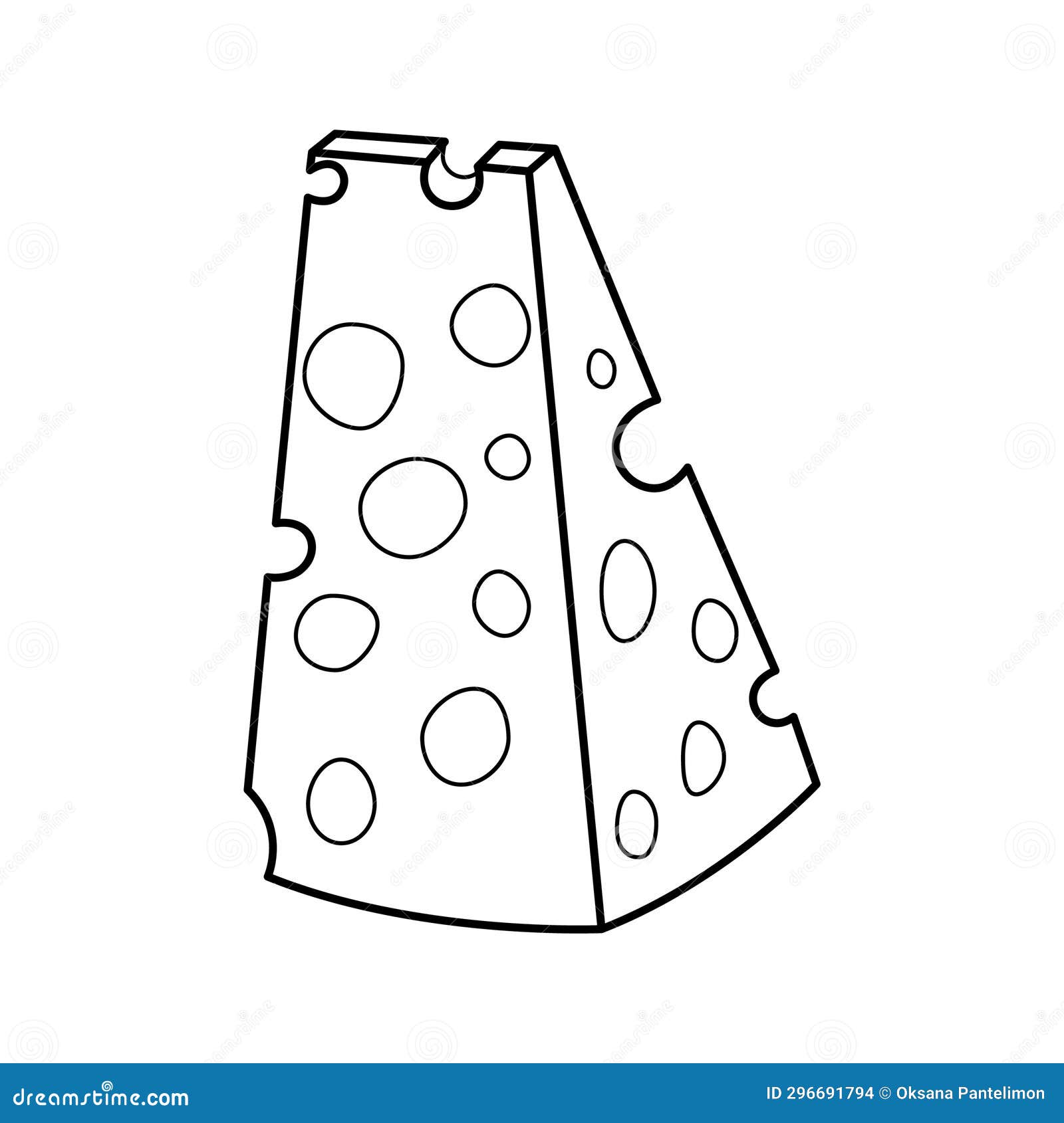 Piece of Cheese Simple Linear Illustration Stock Vector - Illustration ...