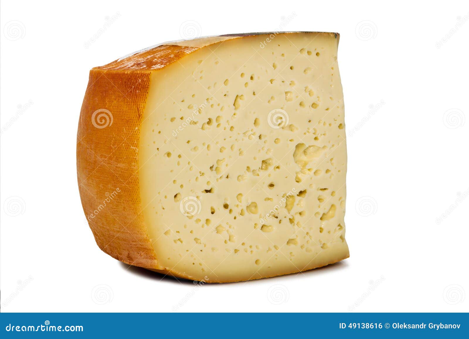 Piece Cheese with Small Holes Side View Stock Photo - Image of gourmet ...