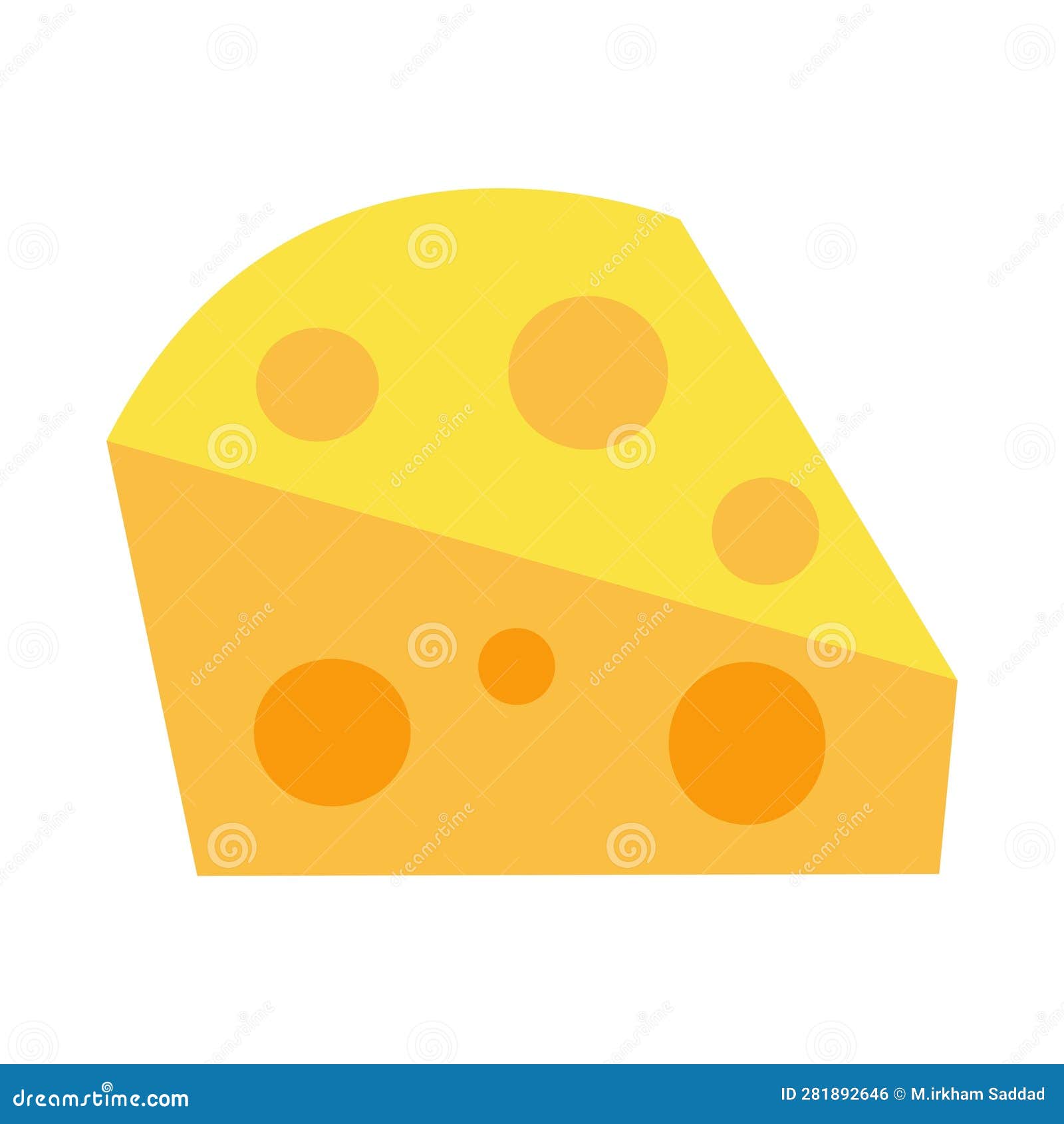 Piece of Cheese Vector. Flat Graphic Vector Stock Vector - Illustration ...