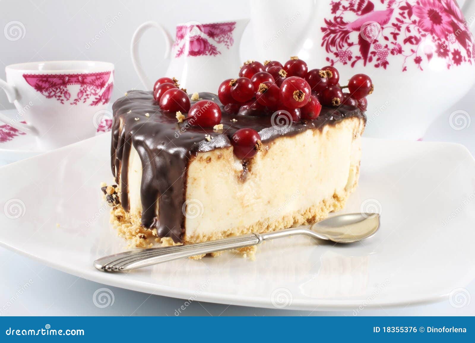 Piece of Cheesecake with Chocolate Stock Photo - Image of ingredients ...