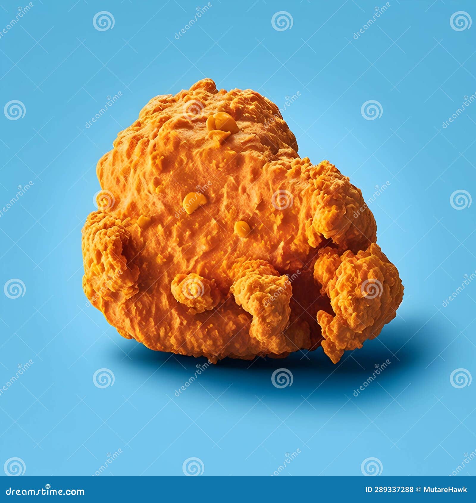 A Piece of Chicken Nuggets on a Blue Background Stock Illustration ...