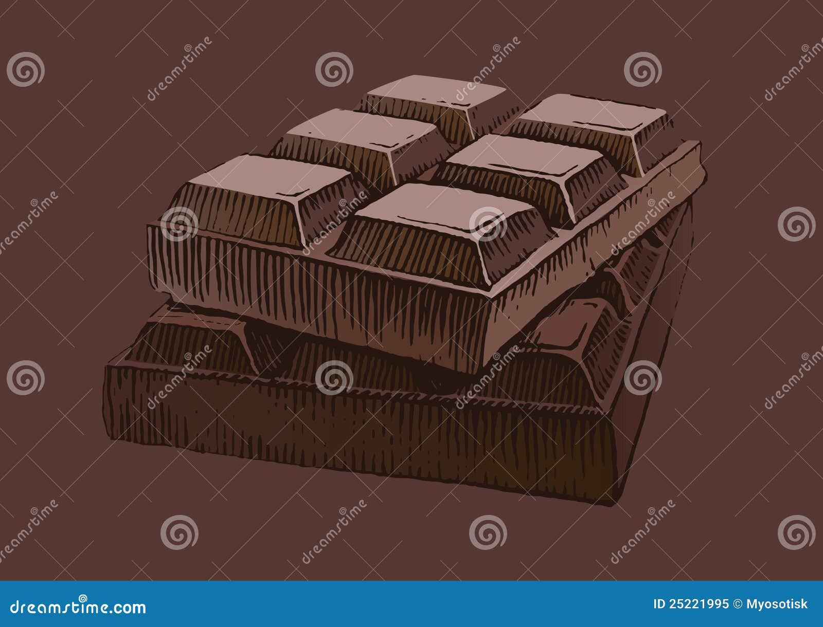 Piece of chocolate stock vector. Illustration of bitter - 25221995