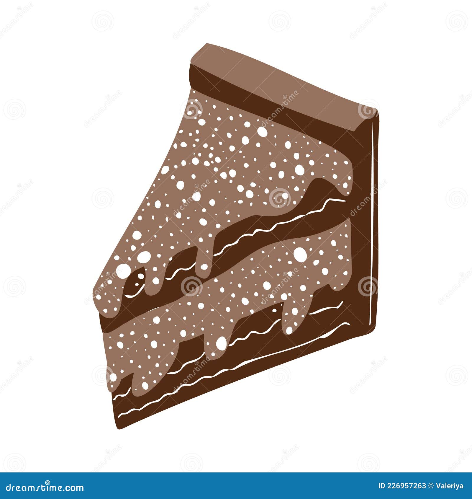 Piece of Chocolate Cake. Vector Stock Vector - Illustration of food ...