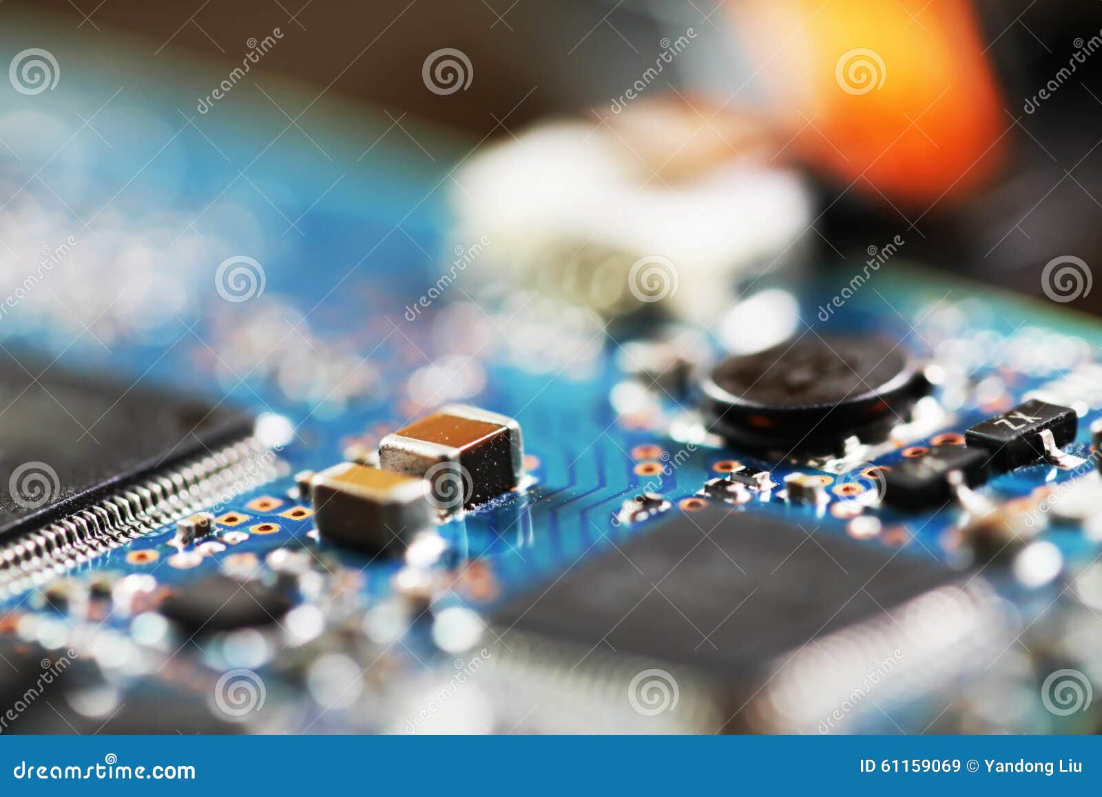 A piece of circuit board stock image. Image of close - 61159069