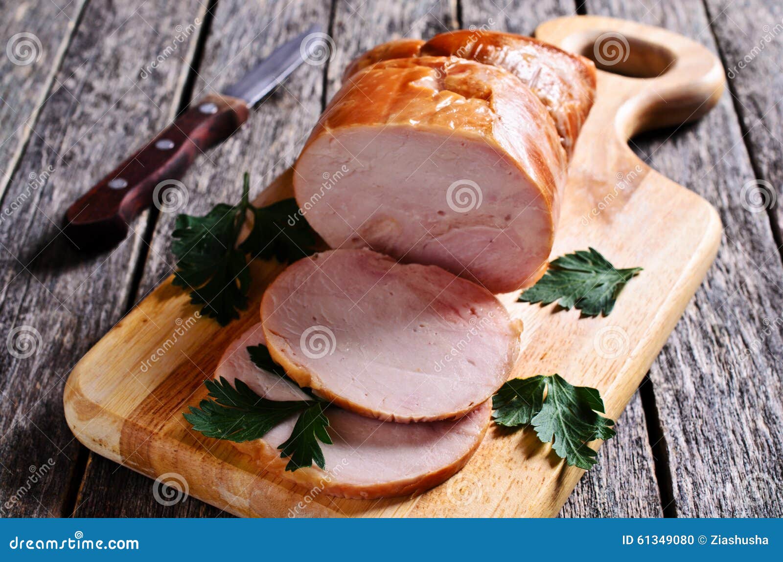 Piece of cooked ham stock photo. Image of cold, appetizer - 61349080